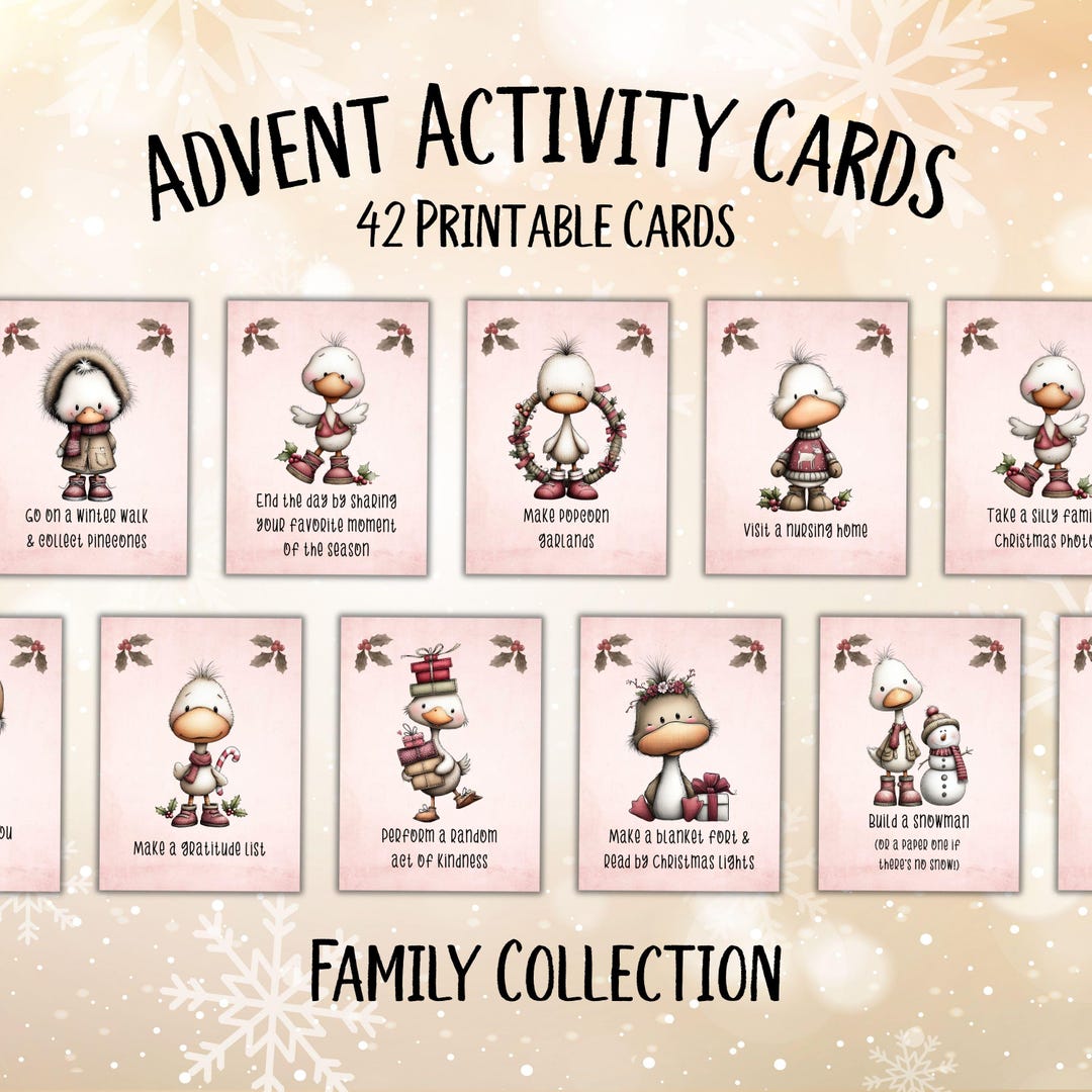 Printable Christmas Advent Activity Cards, Christmas Bucket List ...