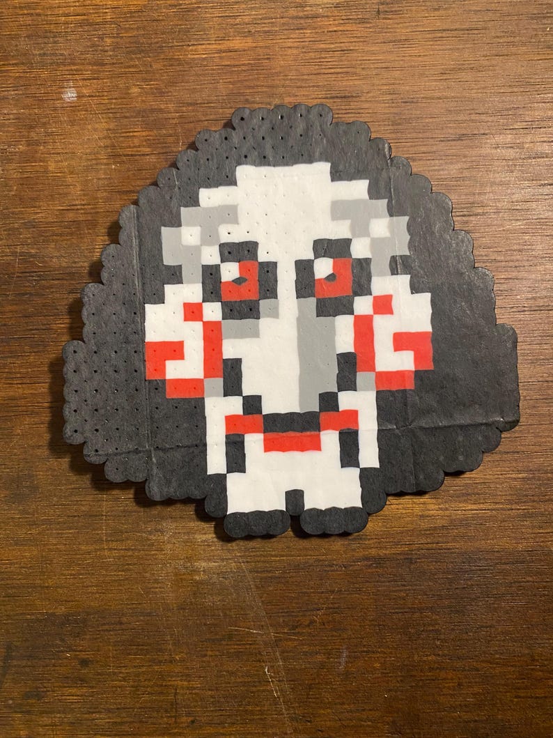 Handmade Perler Bead Horror Icons- Ghostface, Jason, and Jigsaw - Etsy