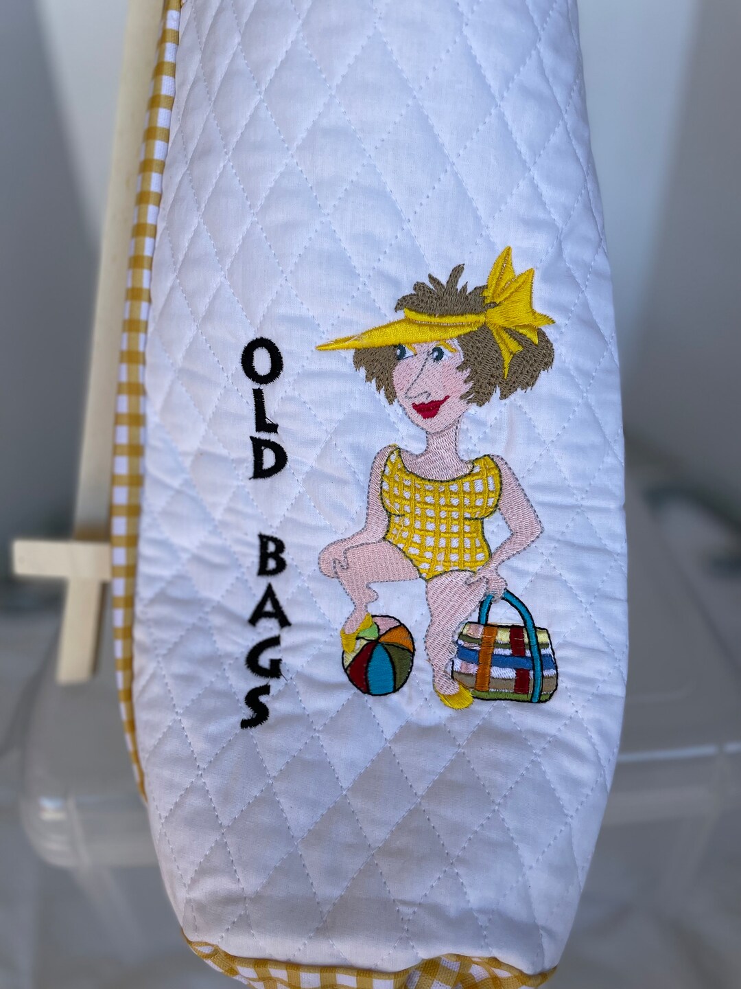 Whimsical Gift, Kitchen Helper Old Bag Organizer, Embroidered and ...