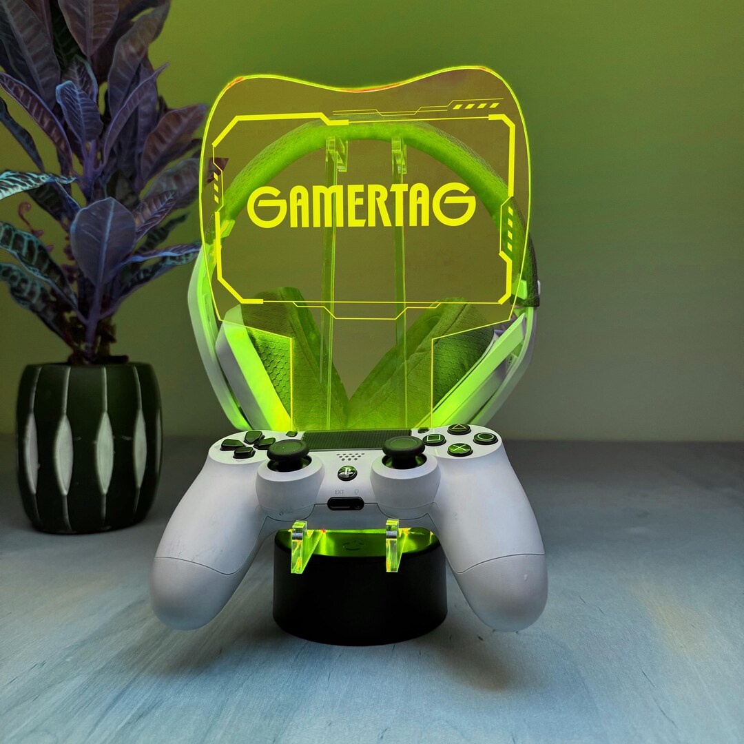 Custom LED Headphone Stand With Gamertag – Personalized Gaming Headset ...