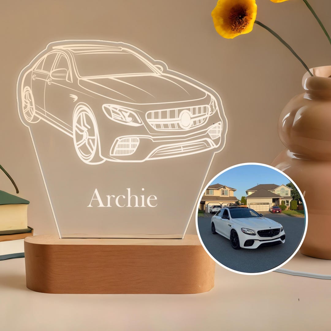 Custom 3D Car Night Light - Personalized Auto Enthusiast Gift, Car Lamp ...
