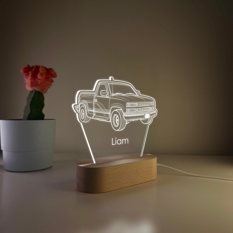 Personalized 3D Car Sketch Night Light, Car Lover Gift, Supercar Truck ...