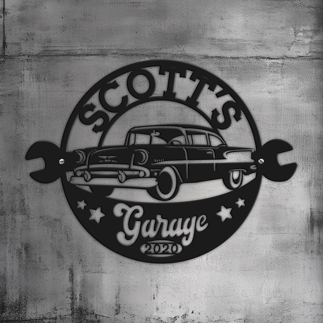 Customized Wooden Garage Sign – Personalized Car Nameplate, Workshop ...