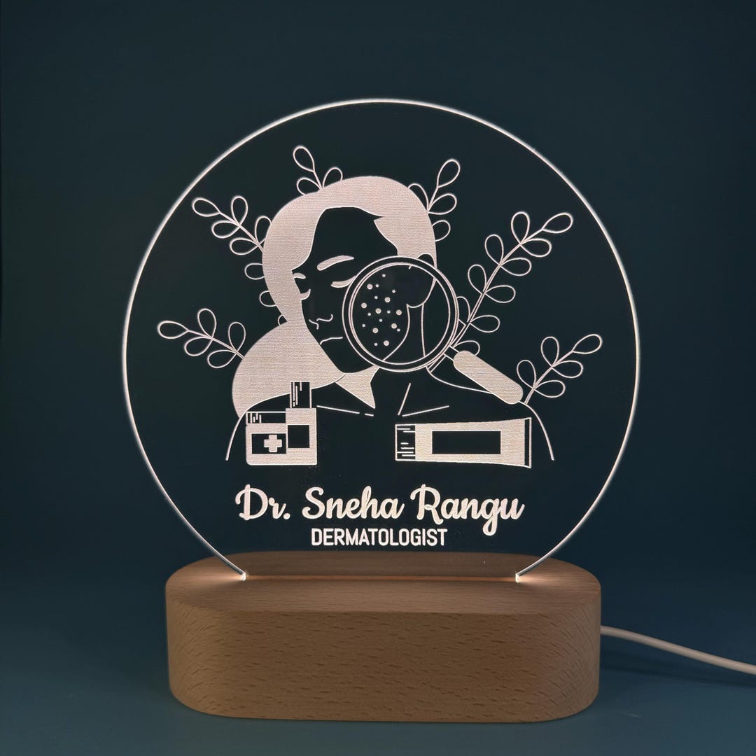 Personalized Dermatologist 3D Night Light – Unique Skin & Hair Lamp ...