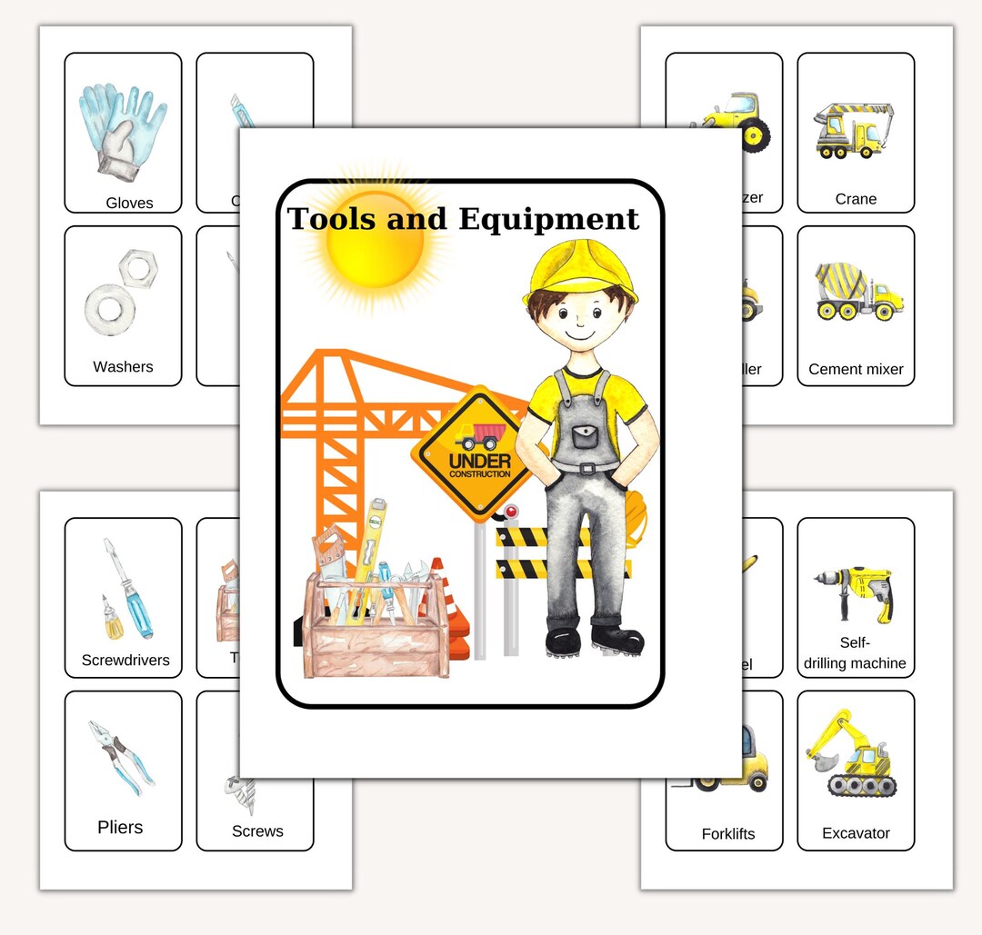 Tools and Equipment Mini Poster + Flashcards + Matching Activity ...