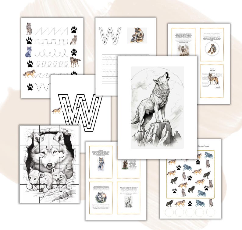 Wolf Unit Study: Life Cycle, Anatomy, Homeschool Printable (instant ...