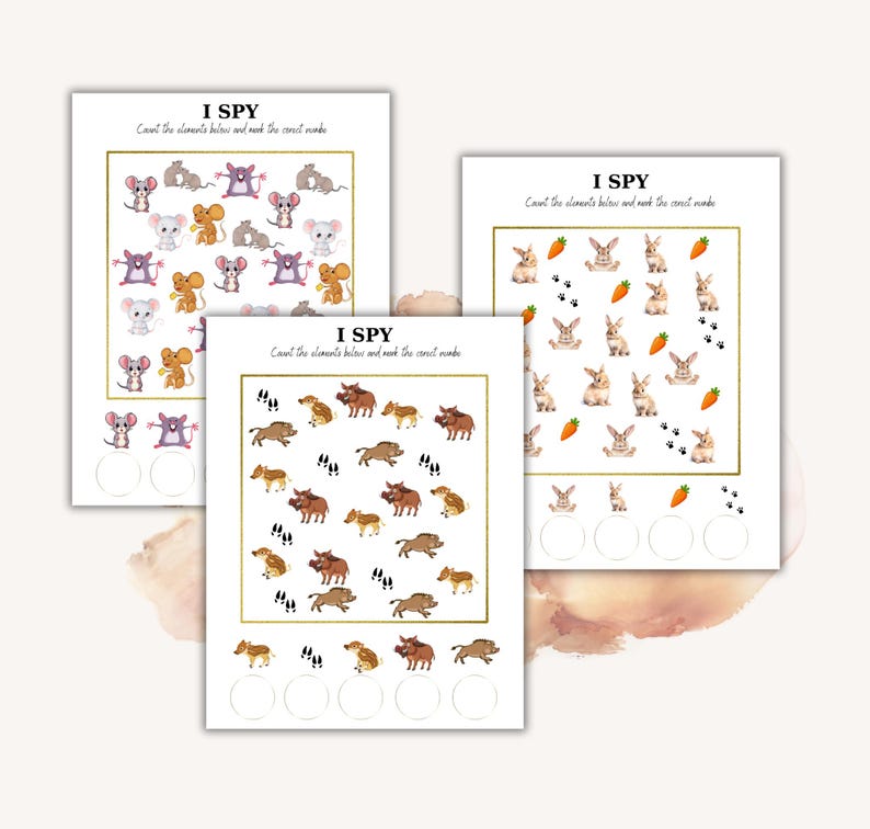 KIDS Puzzle Game (PDF)I Spy Printable Activity Sheets: - Etsy