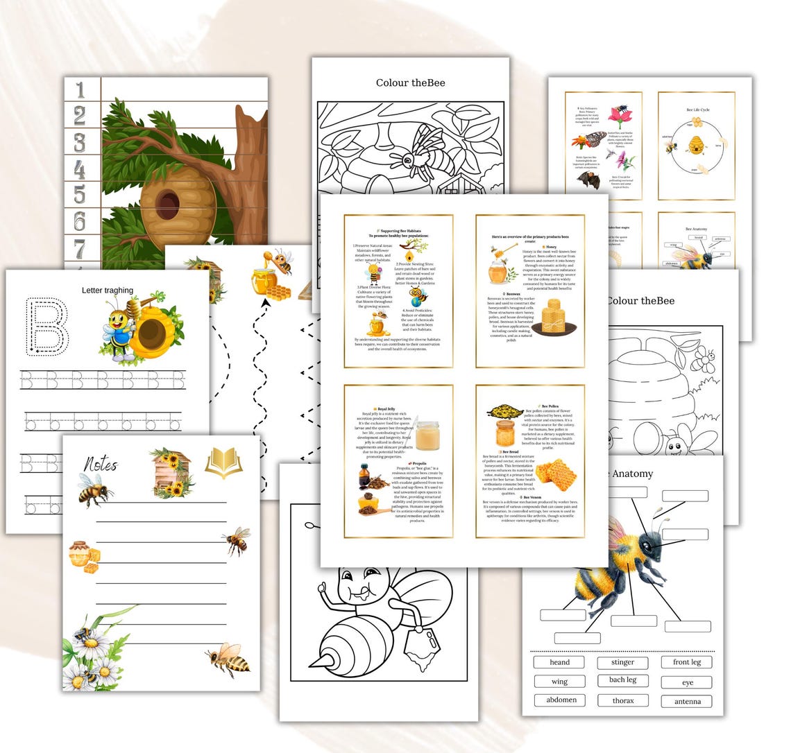 Bees and Beekeeping Study Unit, Life Cycle, Anatomy, Nature Study ...