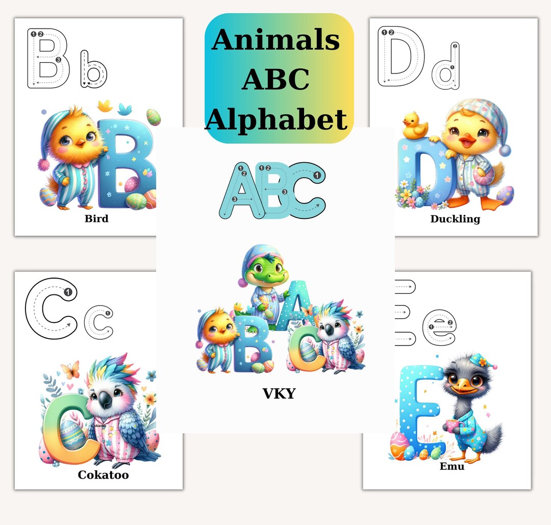 Animal ABC Flash Cards | Animals-easter-alphabet Flash Cards | Learning ...