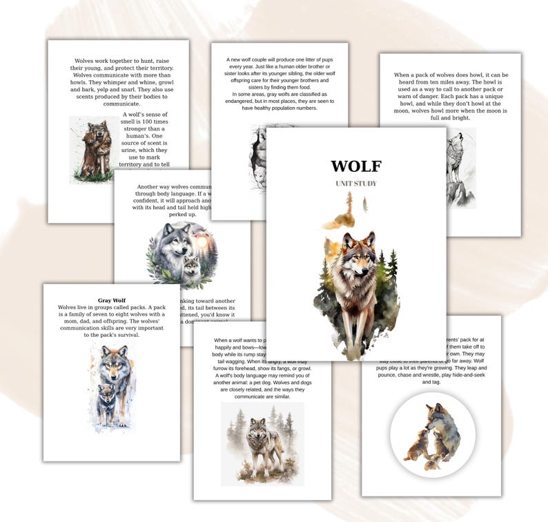 1 WOLF , Unit Study, Life Cycle, Anatomy, Nature Study, Science ...
