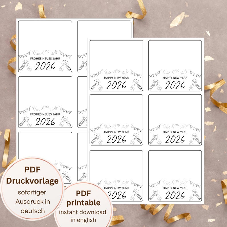 New Year Printable 2026 | Happy New Year Tags | DIY New Year Gift Idea ...