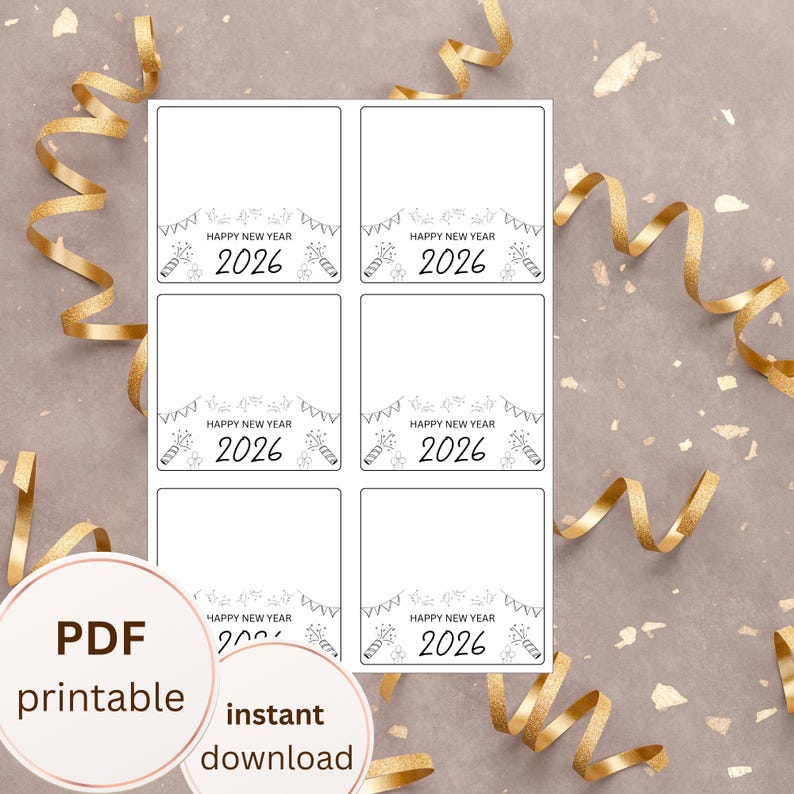 New Year Printable 2026 | Happy New Year Tags | DIY New Year Gift Idea ...
