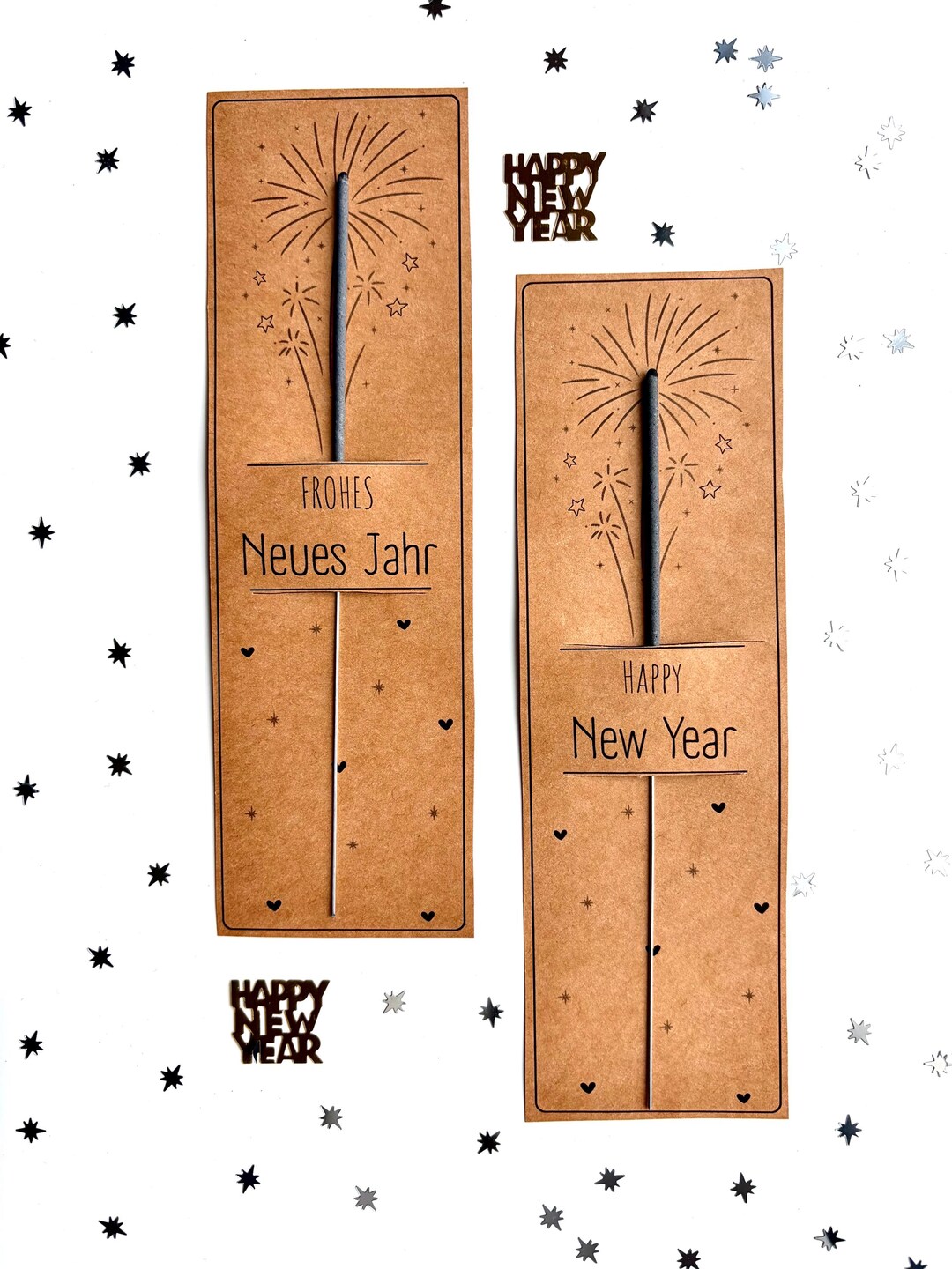 New Year’s Eve Sparkler Holder Printable – Happy New Year 2026 DIY Tag ...