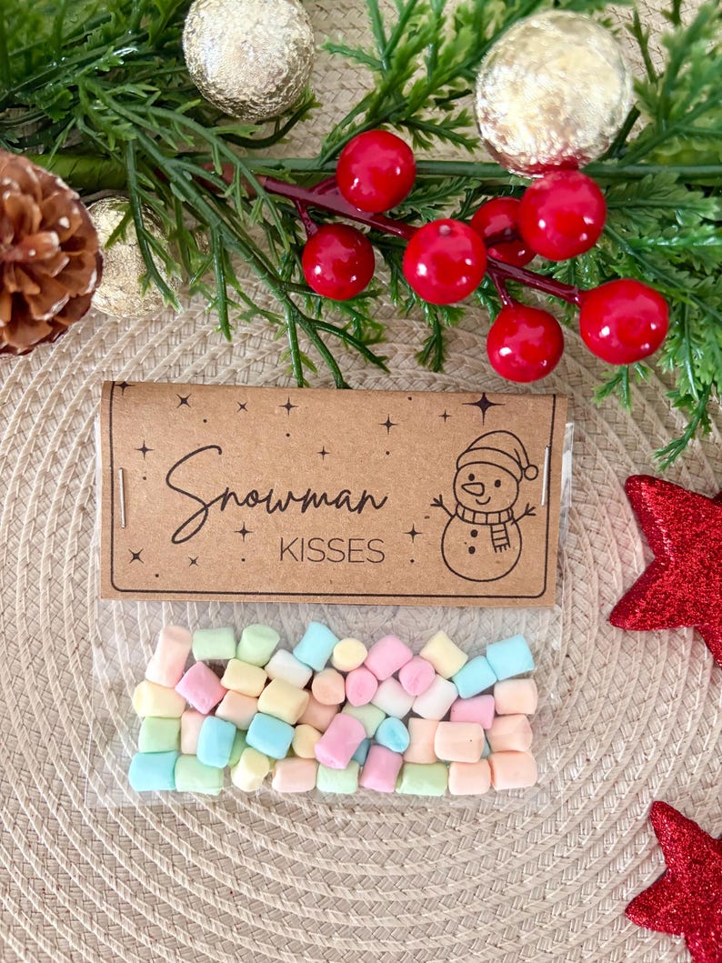 Snowman Kisses Printable | Snowman Kisses Gift Tag | Christmas Treat ...