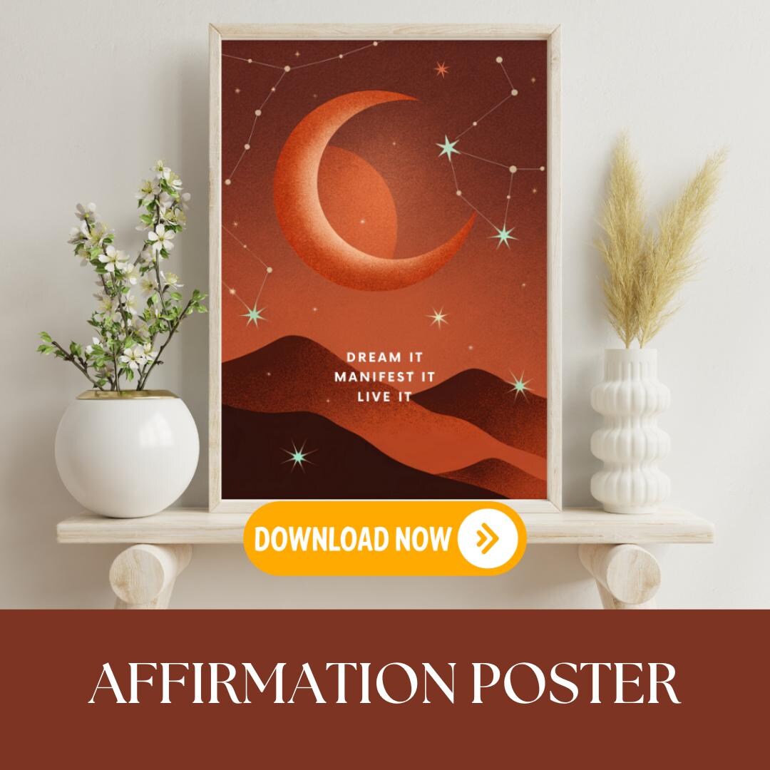 Stylish Affirmation Poster Digital Printable, Dream Manifest Inspiring ...