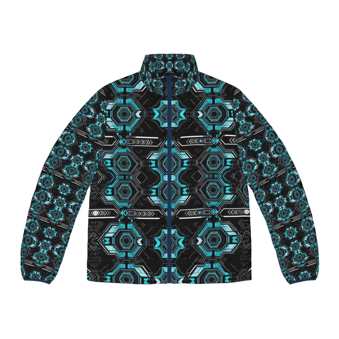 Geometric Jade Hex | Pattern Puffer Jacket | ELGNDESIGNS MOD | Men - Etsy
