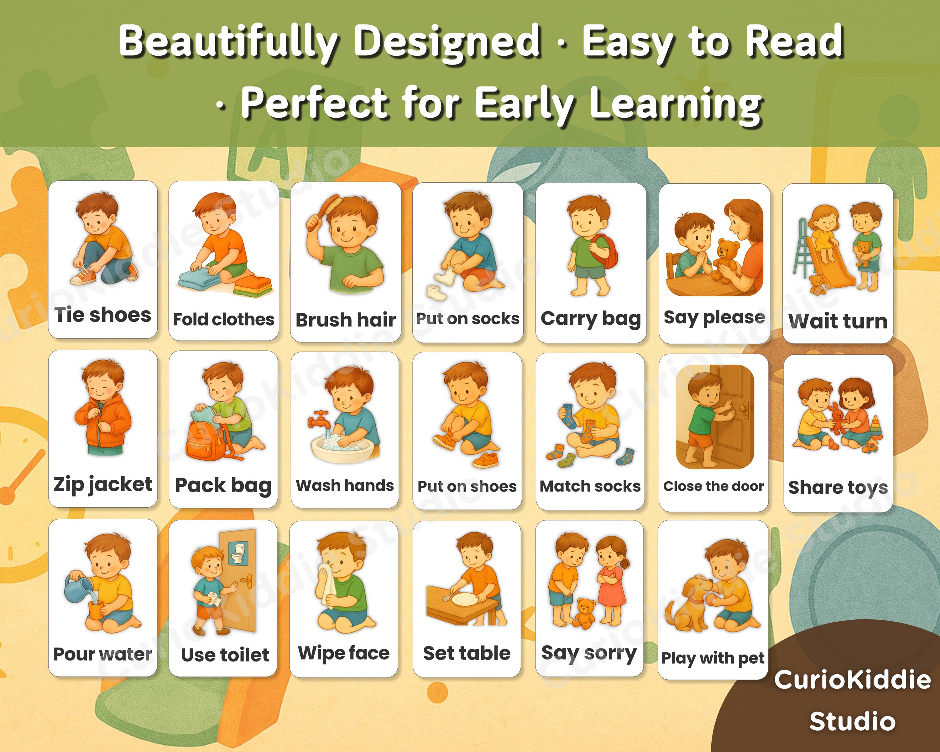 20 Life Skills Flashcards for Kids – Printable Self-care & Social ...