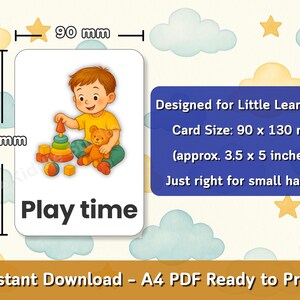 20 Daily Routine Flashcards for Kids – Printable Visual Schedule for ...