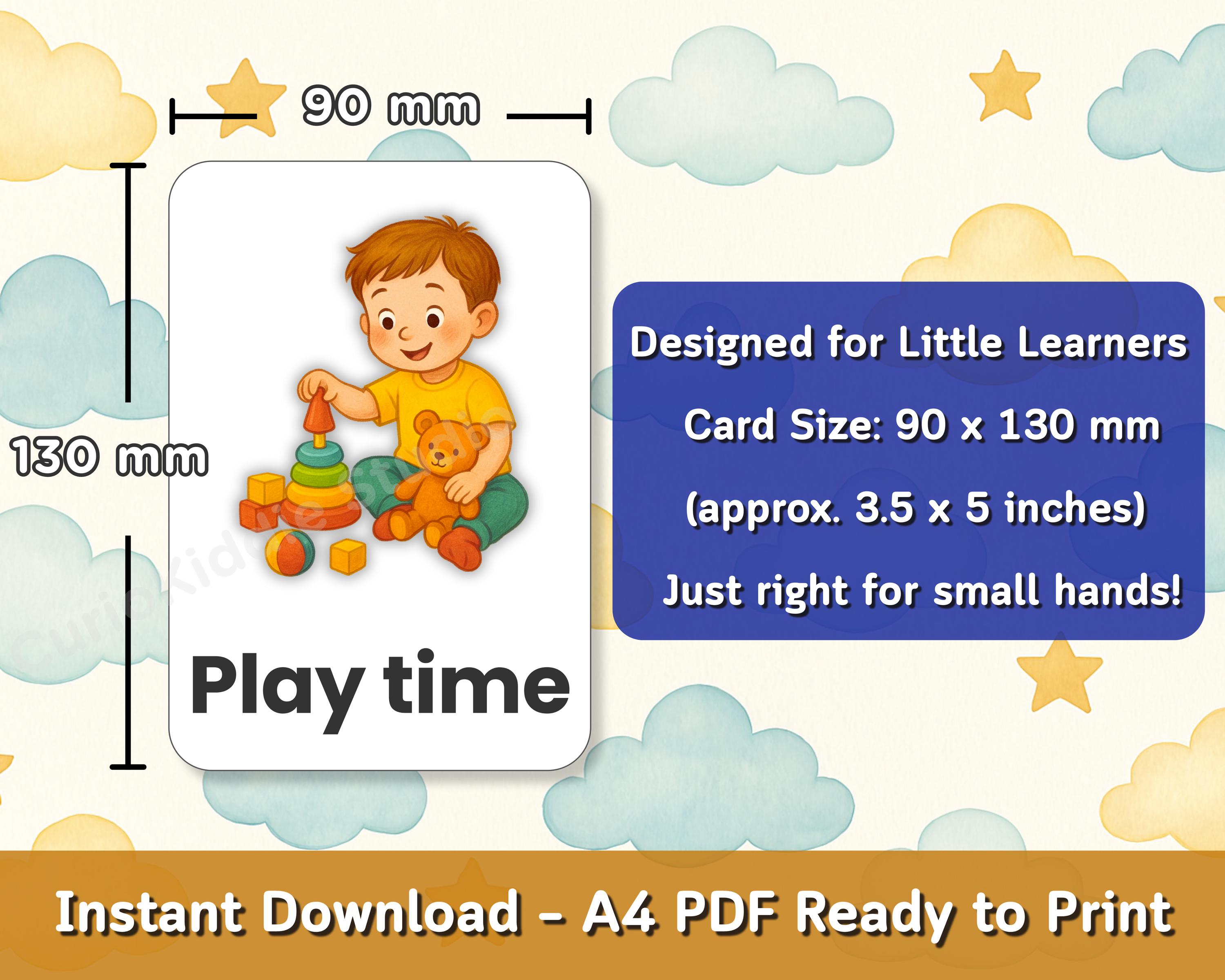 20 Daily Routine Flashcards for Kids – Printable Visual Schedule for ...