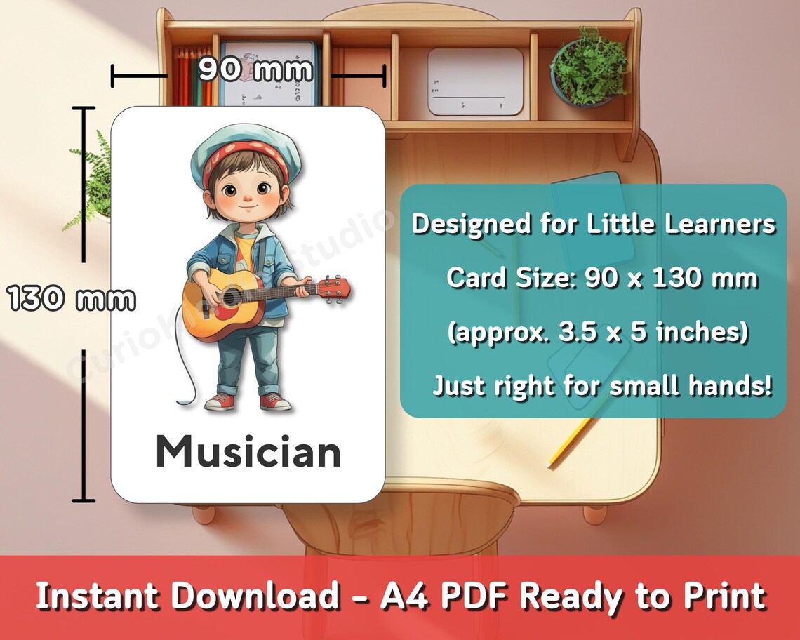 Occupation Flashcards for Kids – 20 Printable Job Cards – Educational ...