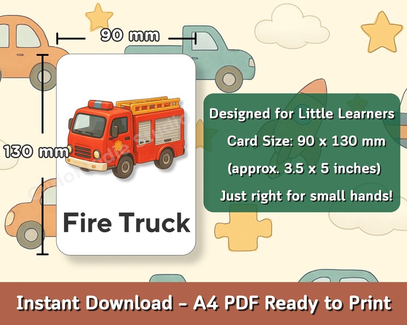 20 Printable Vehicle Flashcards for Kids – Transportation Learning Set ...