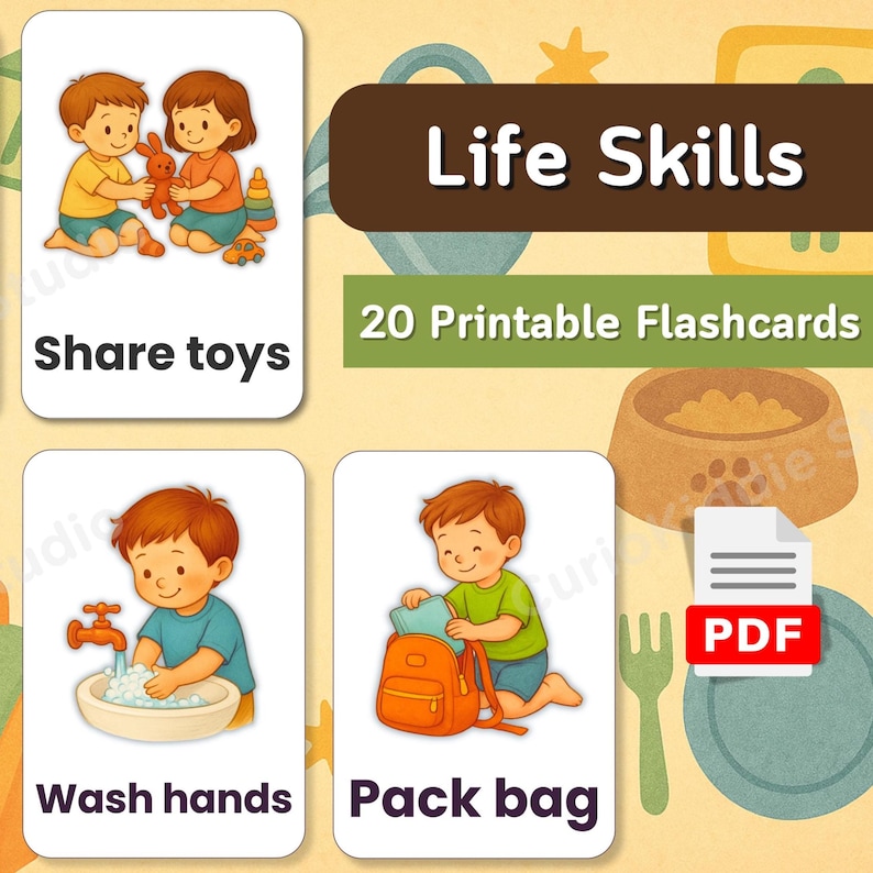 20 Life Skills Flashcards for Kids – Printable Self-care & Social ...