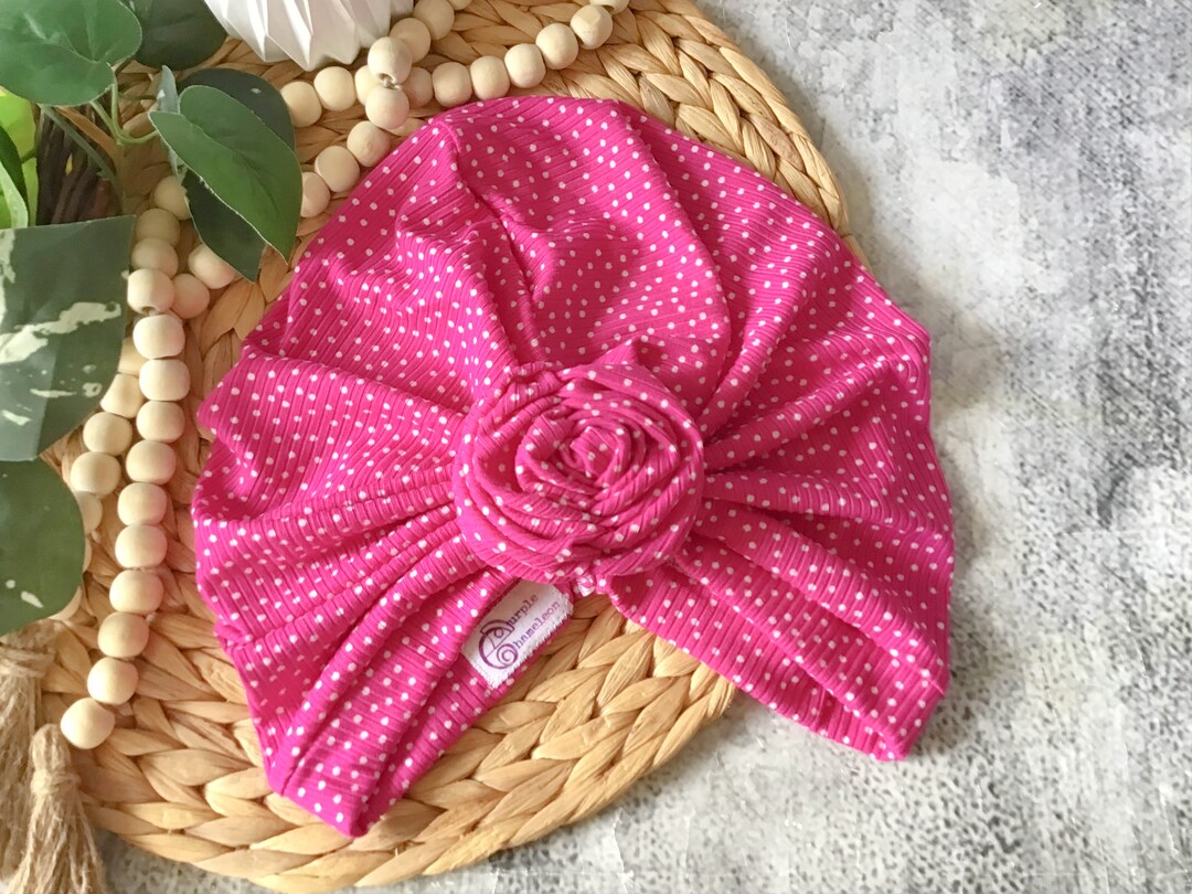 Pink Polka Dot Turban, Turban for Women, Headcover for Hair Loss ...