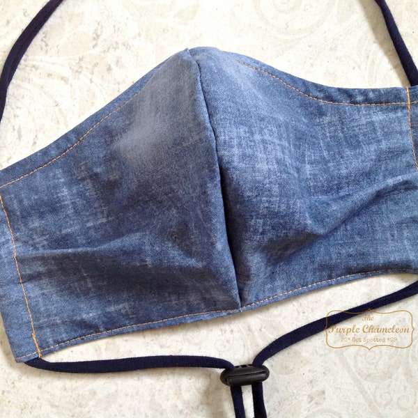 Denim Face Mask - Etsy