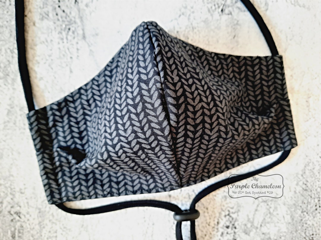 Black Face Mask, Face Mask, Adjustable Face Mask, Filter Pocket ...