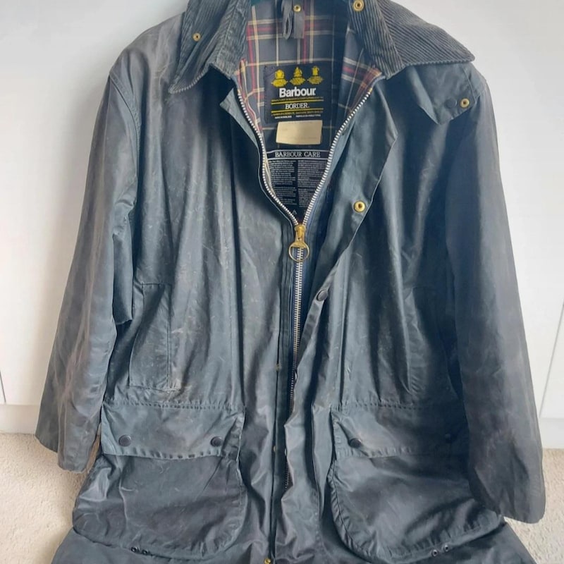 Barbour Navy Wax Jacket - Etsy UK