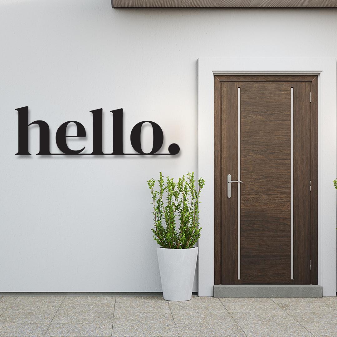 Metal Hello Sign, Front Door Decor, Welcome Sign for Front Porch Decor ...