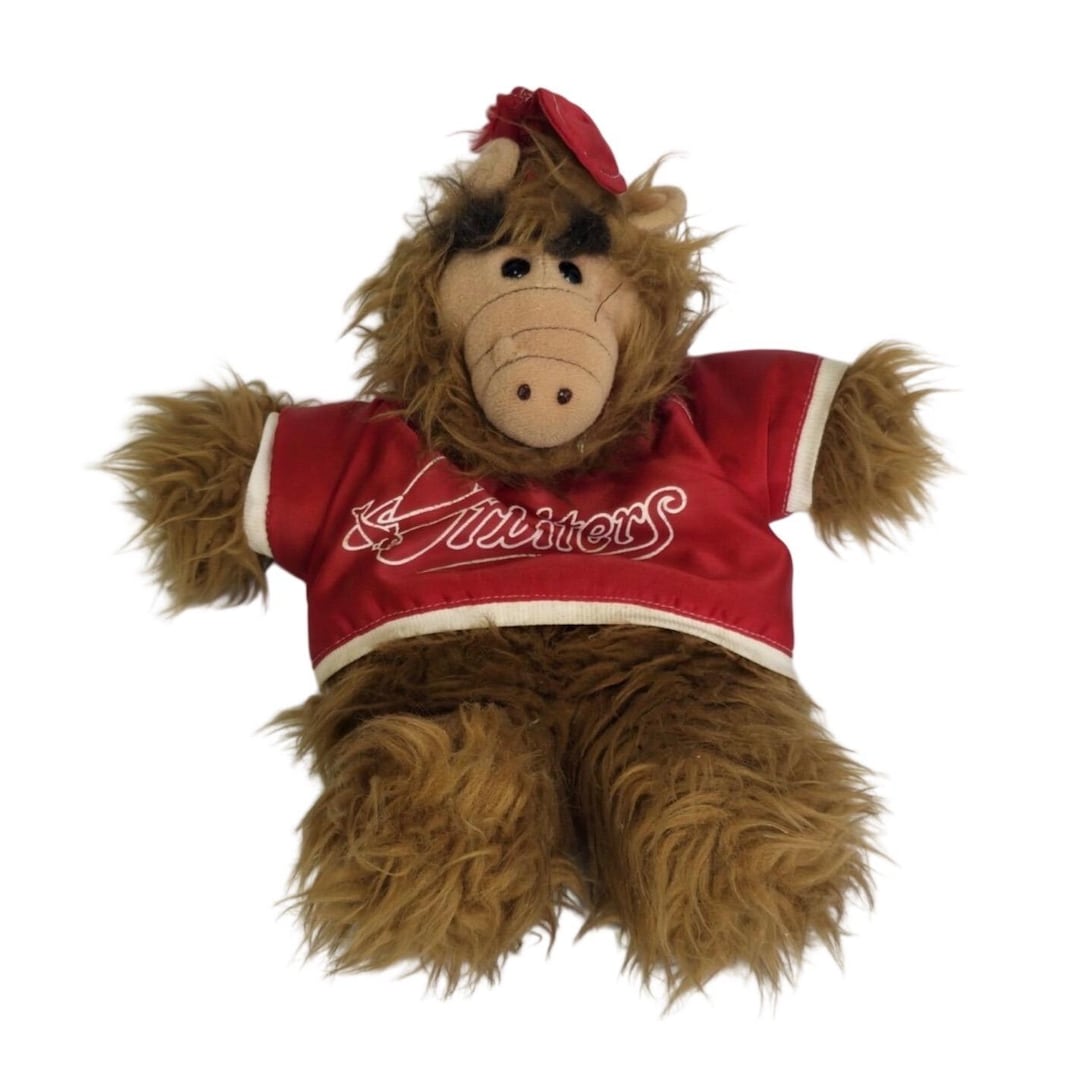 ALF Plush Doll 1980s Red "orbiters" Baseball Jersey Hat Puppet Toy 1988 ...
