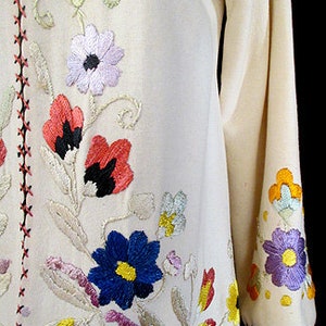 Exquisite 1950's Cream Wool Felt Jacket With Hand Embroidery in Silk of ...