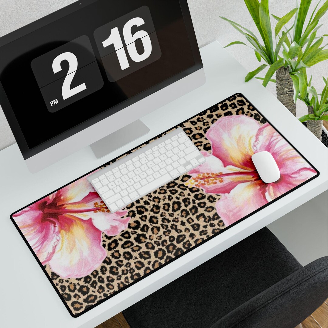 Leopard Print Desk Mat, Office Desk Accessory - Etsy
