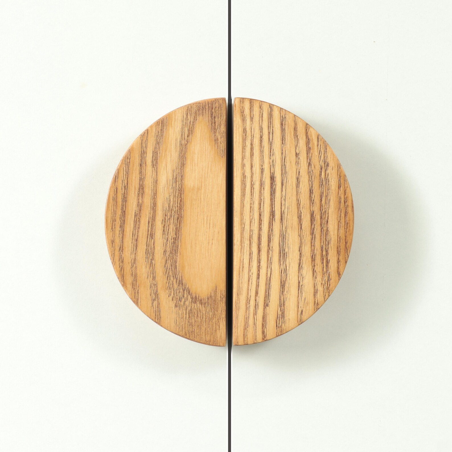 Wooden Round Handles, Wardrobe Pulls, Wood Drawer Knobs, Ash Wood ...