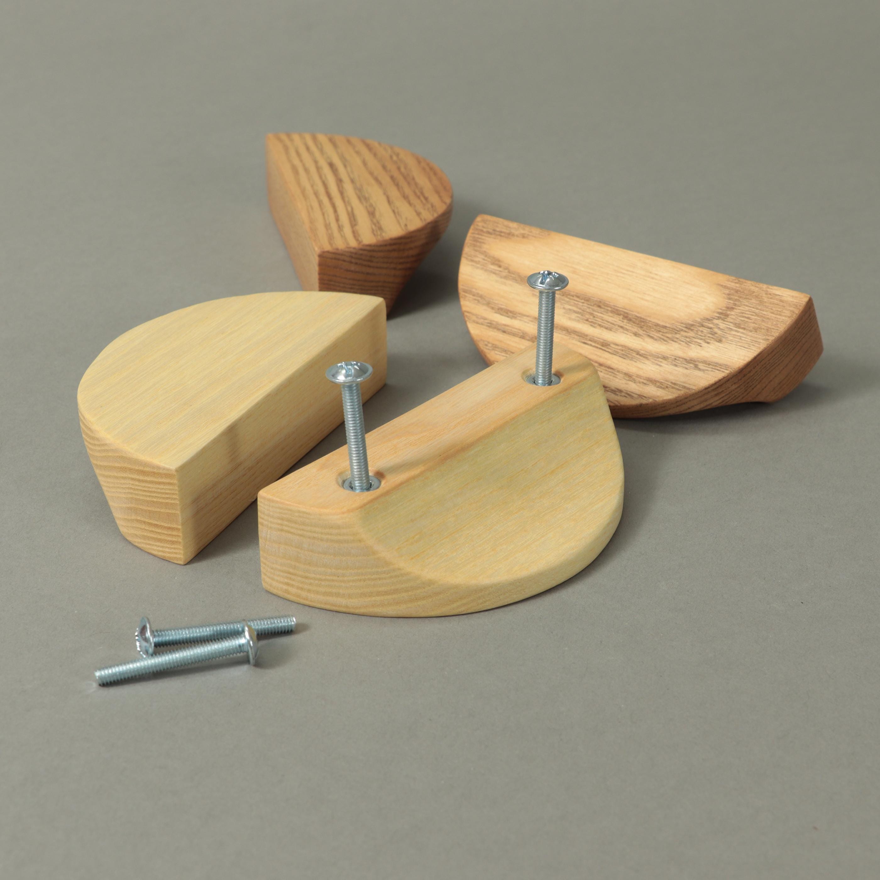 Wooden Round Handles, Wardrobe Pulls, Wood Drawer Knobs, Ash Wood Modern Handle, Minimalist ...