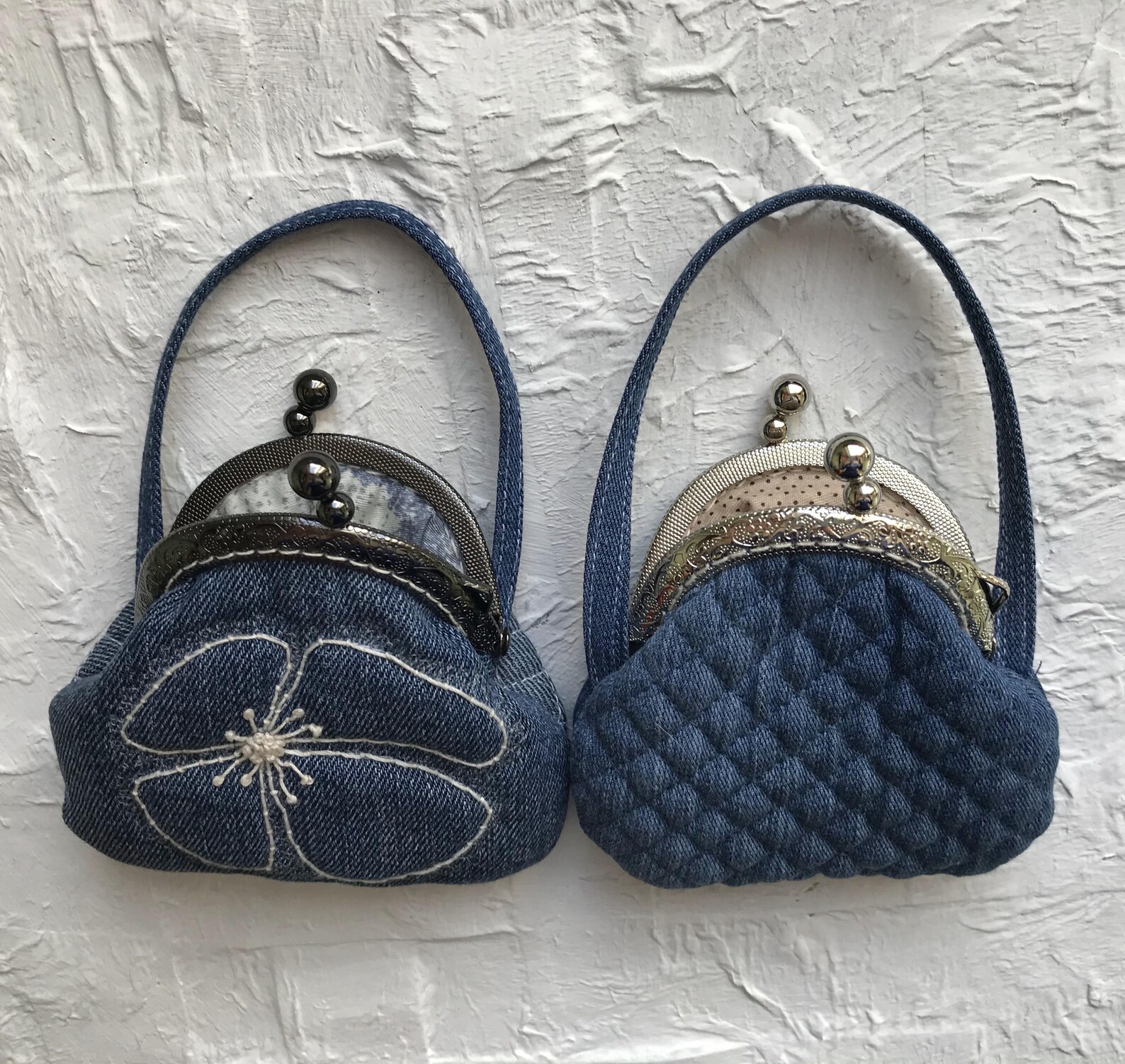 Denim Kiss Clasp Bag Diy Volumetric Trapunto Embroidery Sewing Pattern ...