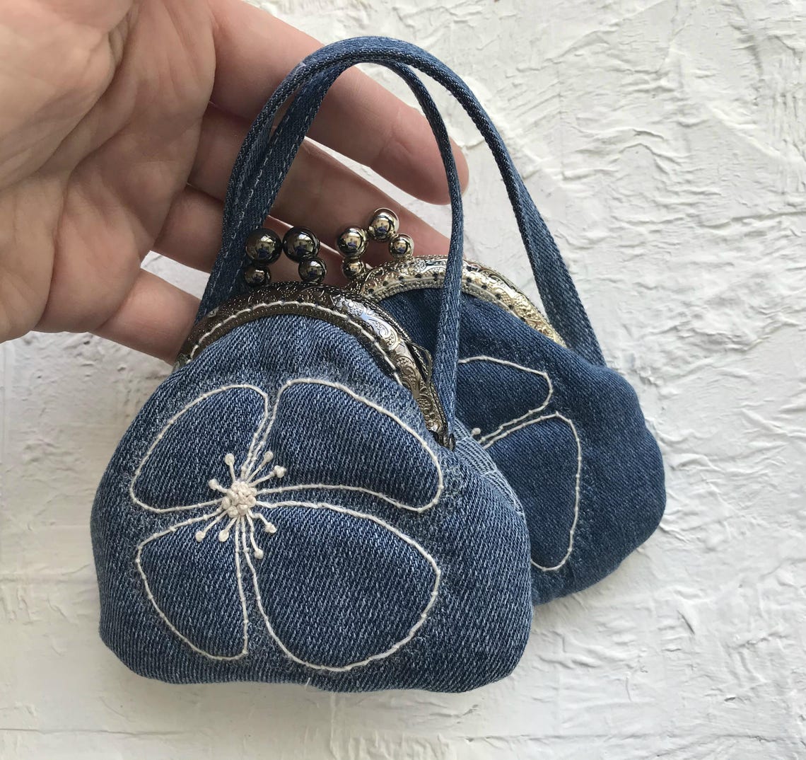 Denim Kiss Clasp Bag Diy Volumetric Trapunto Embroidery Sewing Pattern ...