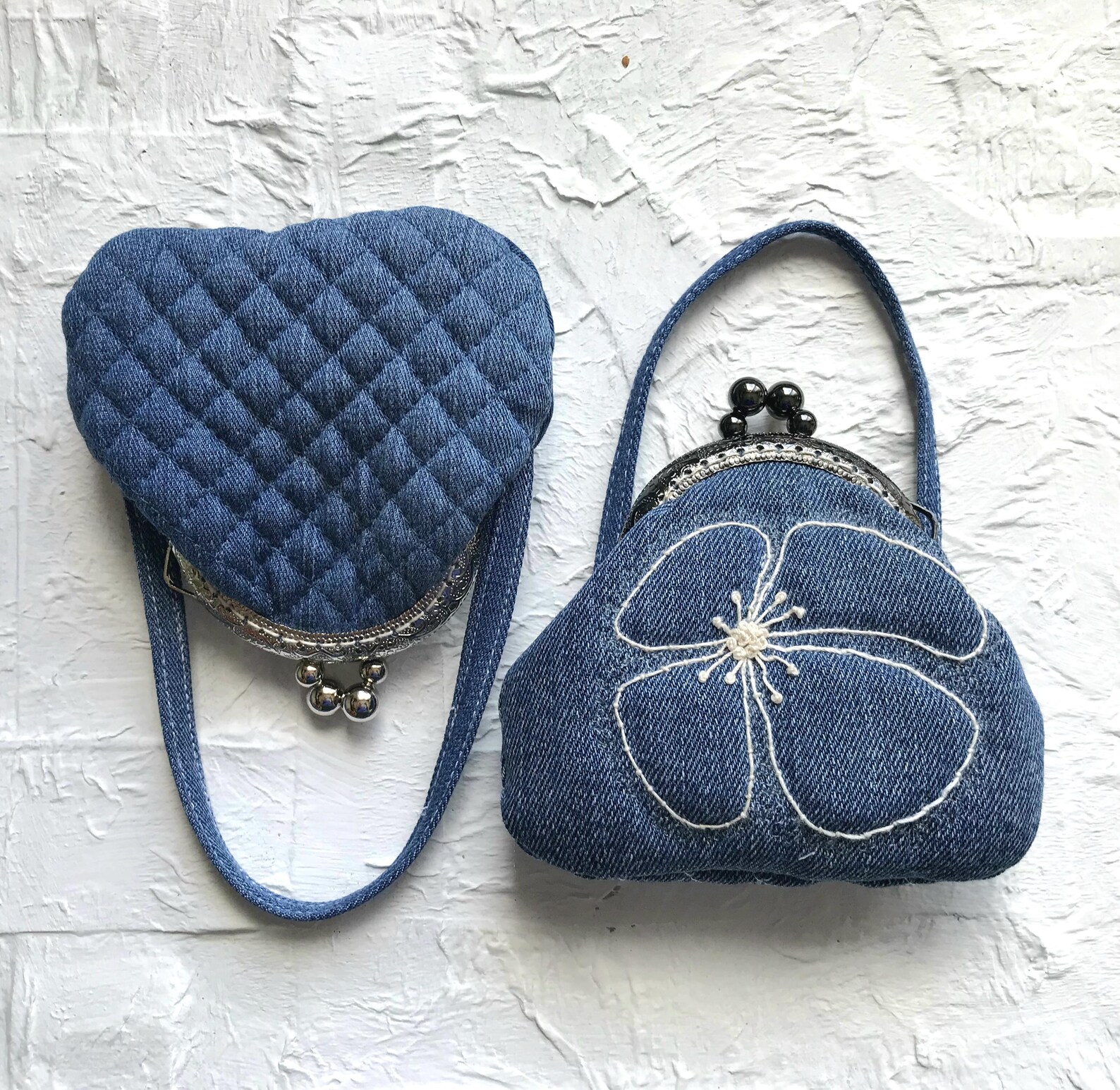 Denim Kiss Clasp Bag Diy Volumetric Trapunto Embroidery Sewing Pattern ...