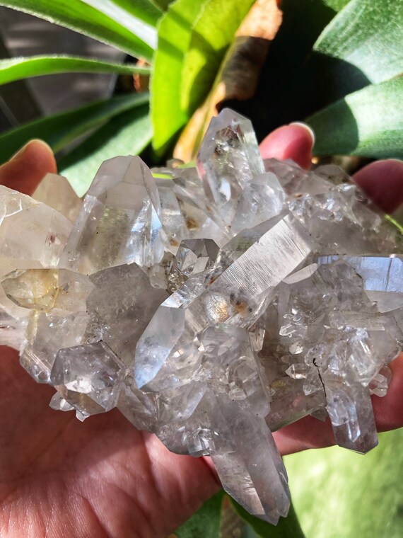 Blue-Gray Quartz Cluster with Iron Clay Inclusions | Etsy