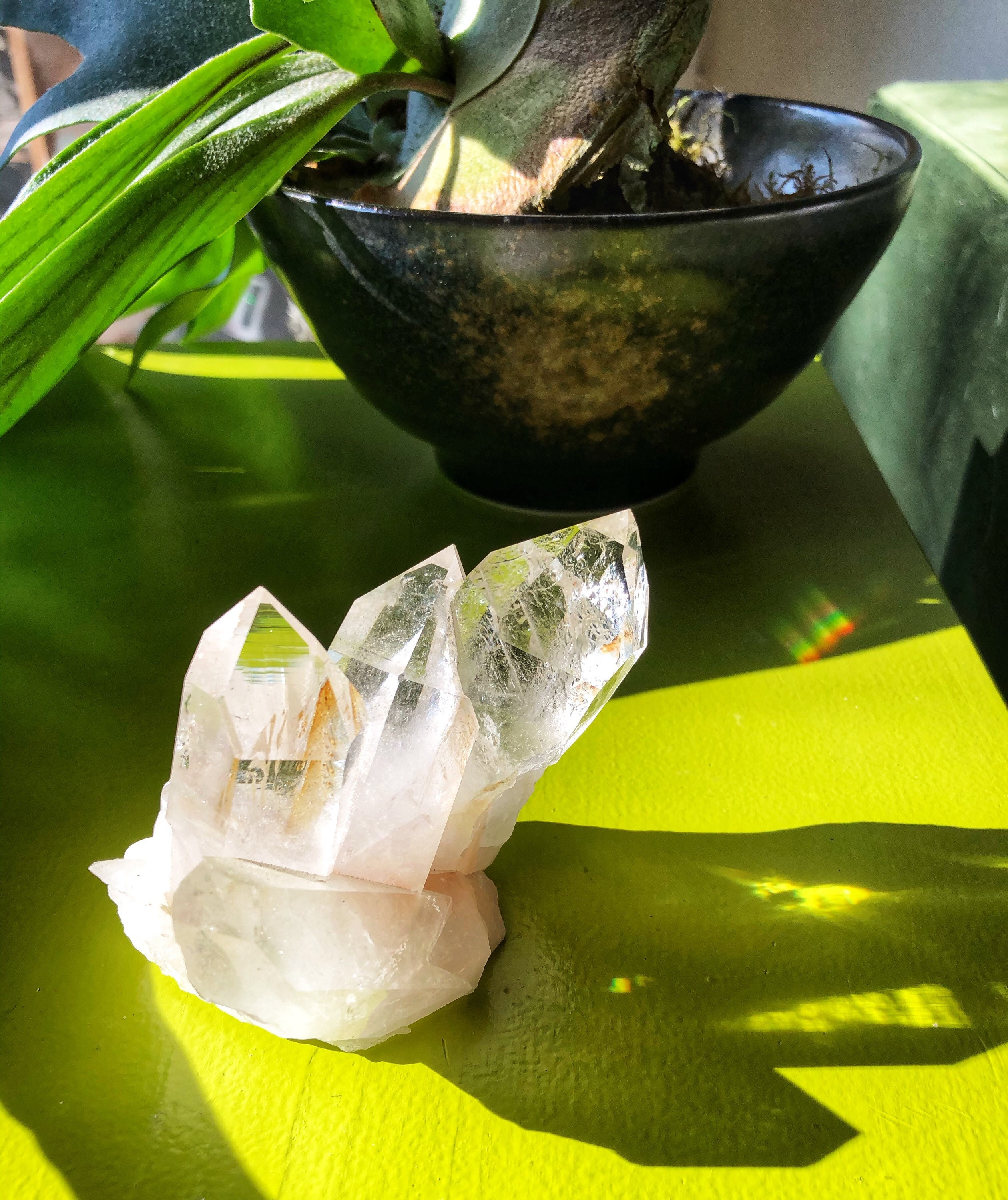 Prismatic Clear Quartz Cluster With Iron Clay Inclusions - Etsy