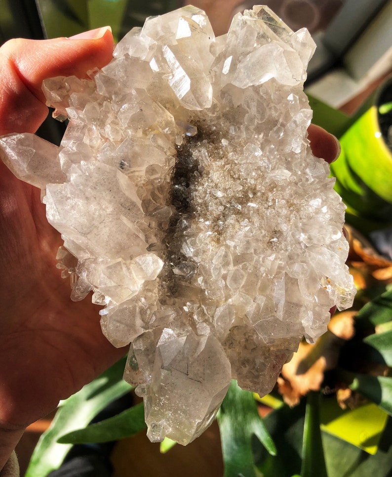 Blue-Gray Quartz Cluster with Iron Clay Inclusions | Etsy
