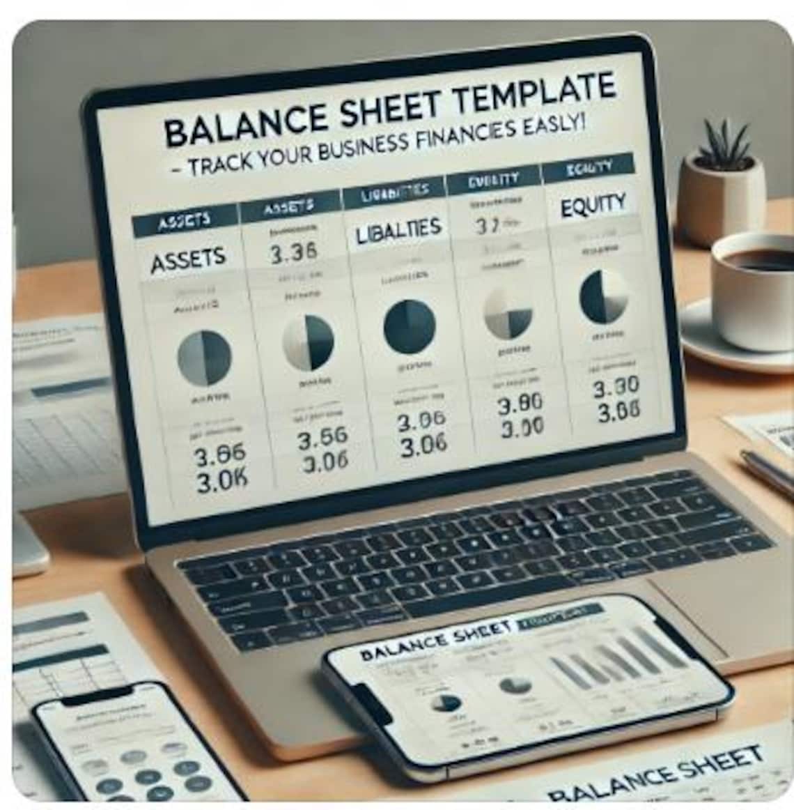 Balance Sheet Template • Google Sheets Financial Statement • Accounting ...