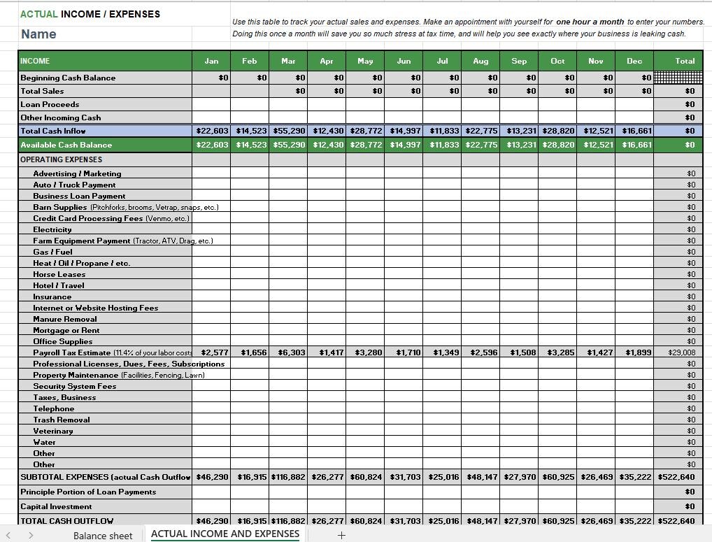 Balance Sheet Template • Google Sheets Financial Statement • Accounting ...