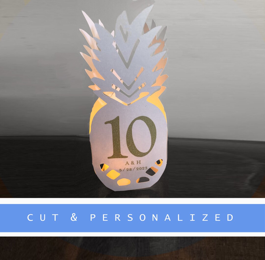 Pineapple Table Number Lantern: Die Cut Tropical Decor - Etsy