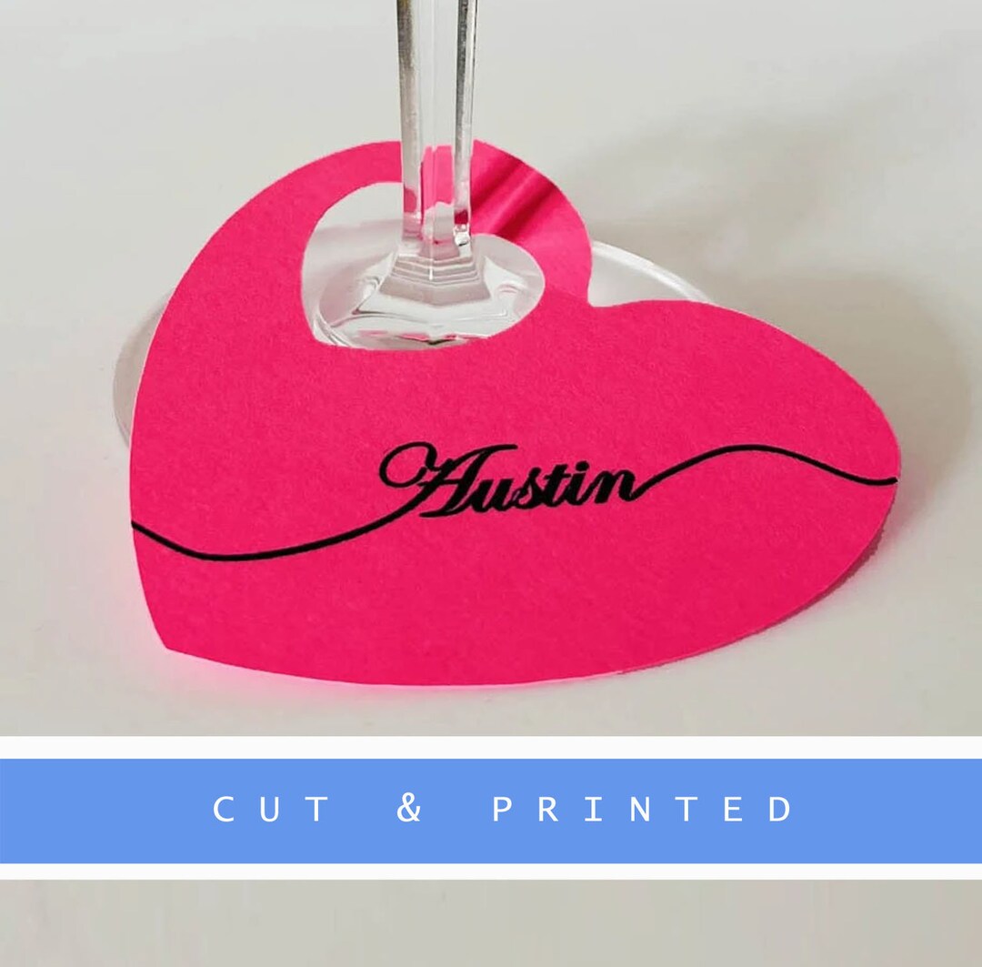 10 Custom Heart Place Cards | Heart Personalized Name Card | Unique Fun ...