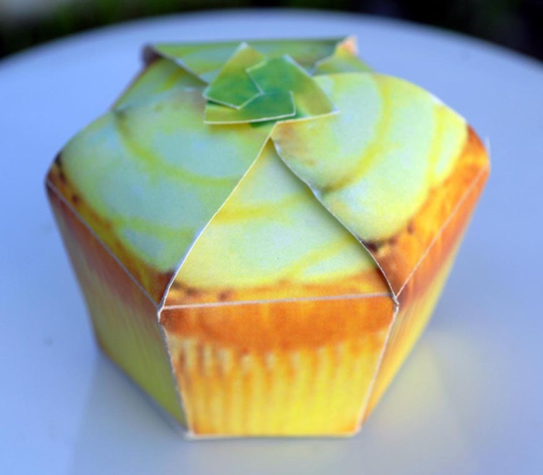 Paper Cupcake Favor Box Template | Key Lime PNG, PDF, JPEG Files ...