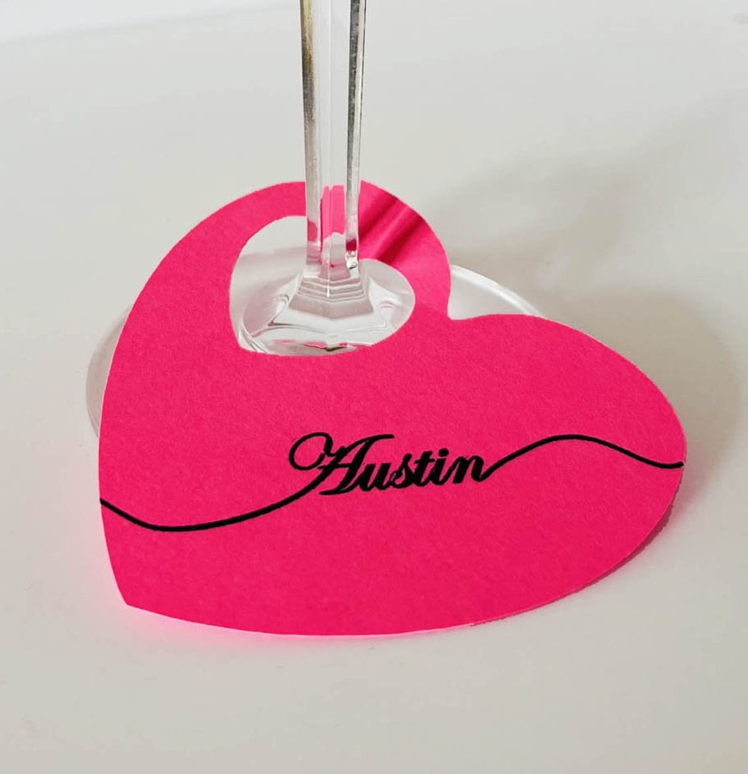 10 Custom Heart Place Cards Heart Personalized Name Card Unique Fun ...