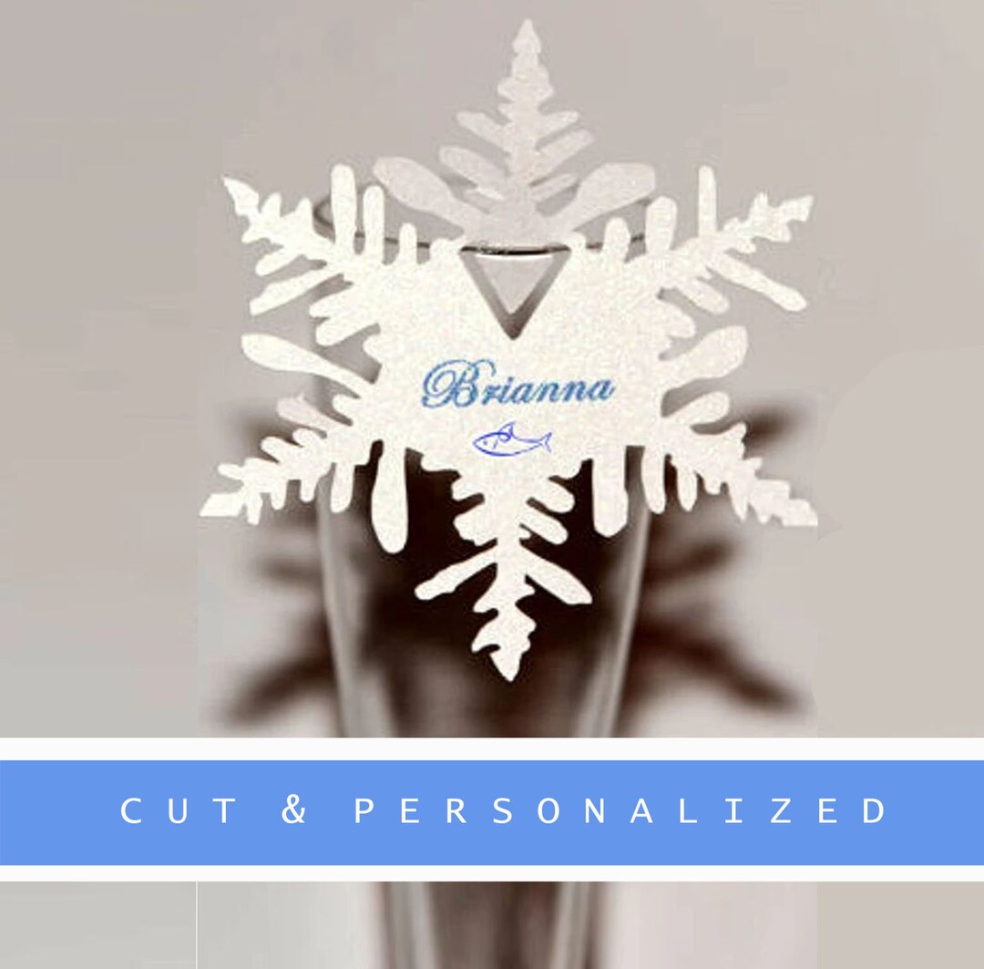 10 Snowflake Place Cards - Bookmark Favors - Holiday Table Decor ...