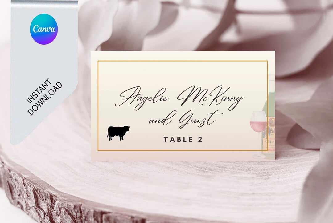 Vineyard: A Wine-inspired Digital Place Card Template - Elegant Wine ...